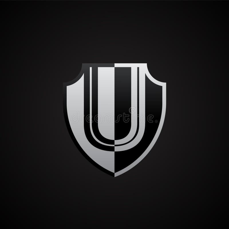 Initial Letter U in the Shield, Letter U Shield Icon Stock Vector ...