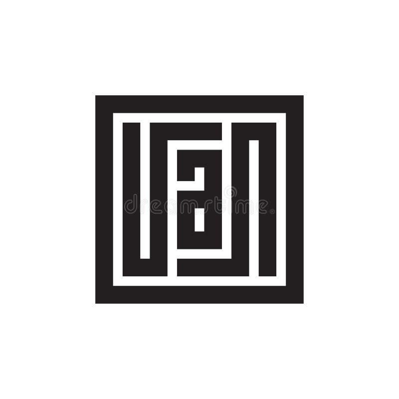 Initial Letter UAN Logo Design, Square Shape Monogram Logo - Vector ...