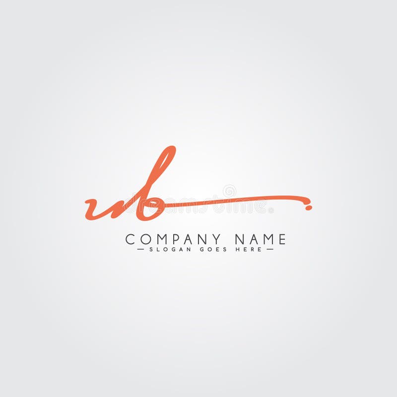 Initial Letter UB Logo - Handwritten Signature Style Logo Stock Vector ...