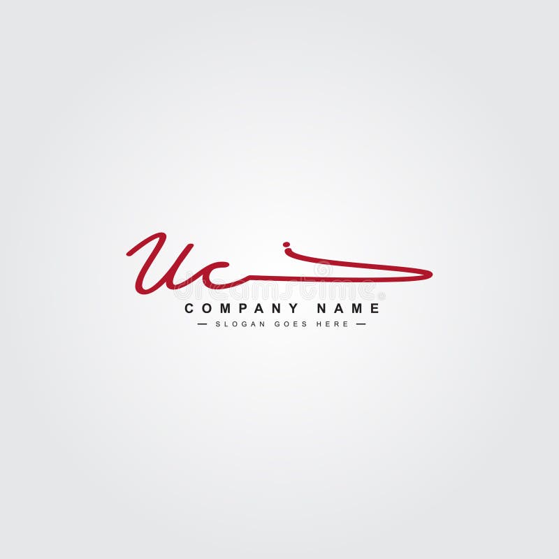 Initial Letter UC Logo - Handwritten Signature Style Logo Stock Vector ...