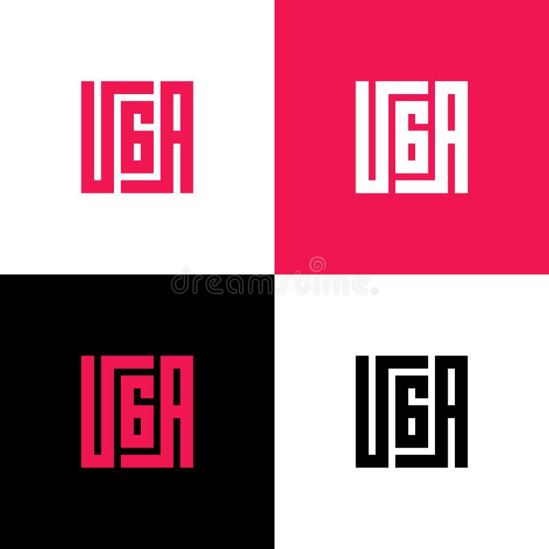 Initial Letter UGA Logo Template, Square Shape Symbol, Vector ...