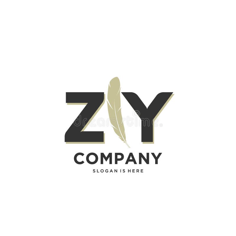 Zy Initial Letter Unique Attractive Creative Modern Luxury Beauty Fur Ornament Monogram Logo
