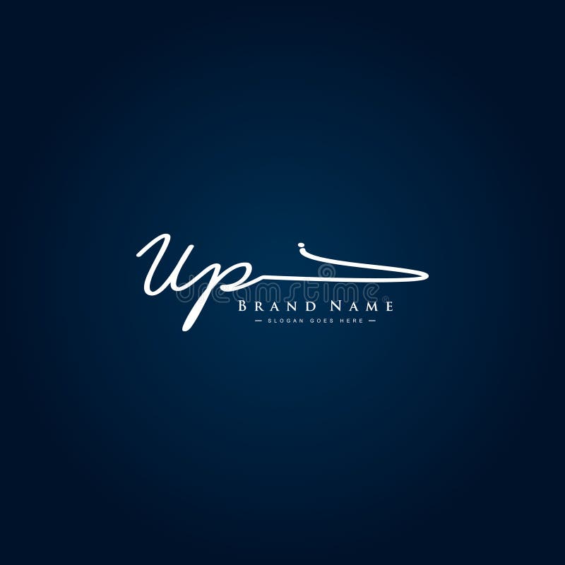 Initial Letter UP Logo - Handwritten Signature Logo Stock Vector ...