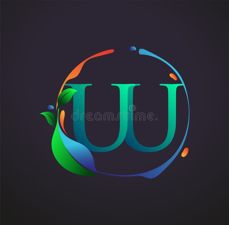 Initial Letter UU with Nature Elements Logo, Colorful Nature and ...