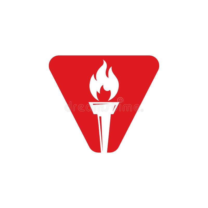 Initial Letter V Fire Torch Concept with Fire and Torch Icon Vector ...