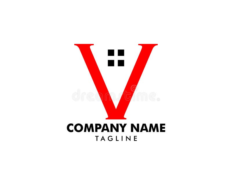 Initial Letter V House Real Estate Logo Design Stock Vector ...