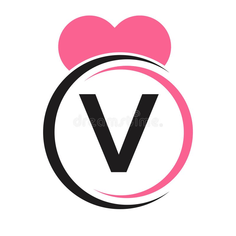 Love Heart Letter V Vector Logo Stock Illustrations – 198 Love Heart ...