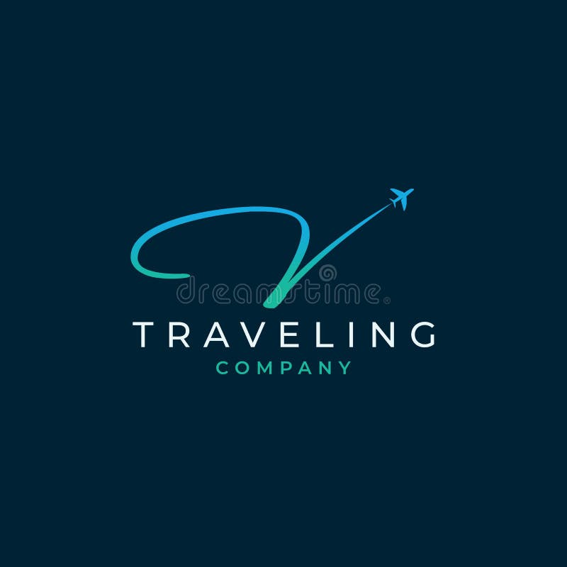 Initial Letter V Travel Logo Design Stock Vector - Illustration of ...