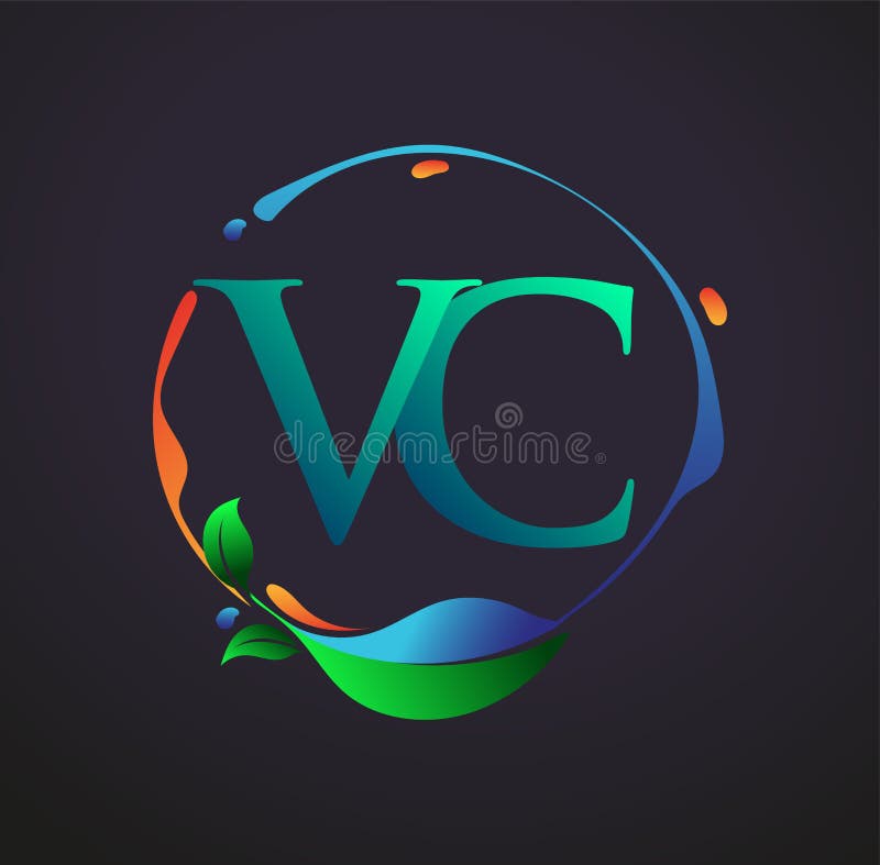 Initial Letter VC with Nature Elements Logo, Colorful Nature and ...