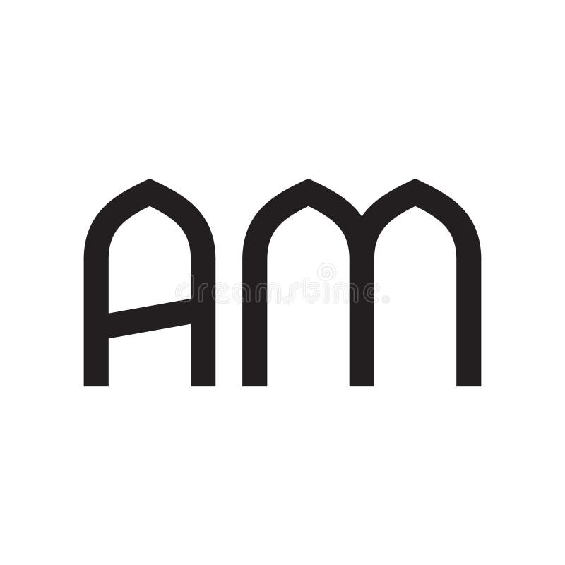 Am Initial Letter Vector Logo Stock Vector - Illustration of abstract ...