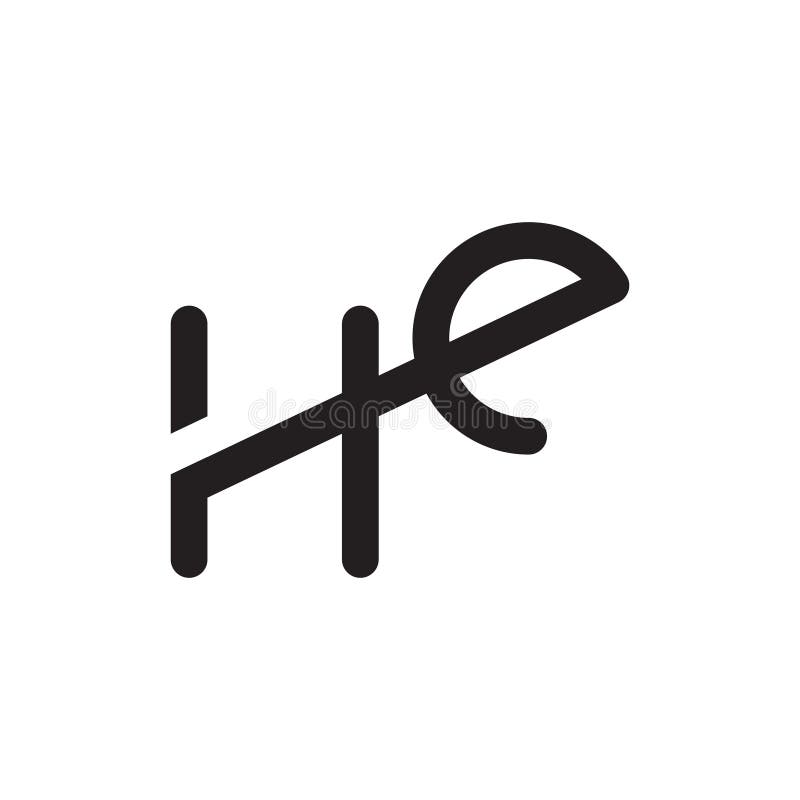 He Initial Letter Vector Logo Icon Stock Vector - Illustration of ...