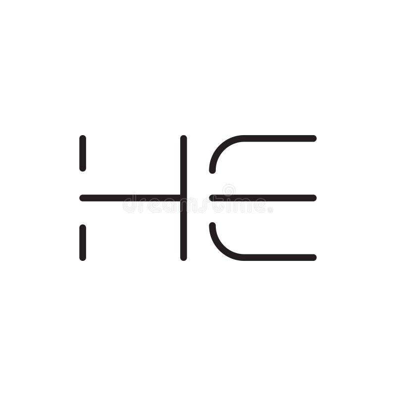 He Initial Letter Vector Logo Icon Stock Vector - Illustration of ...