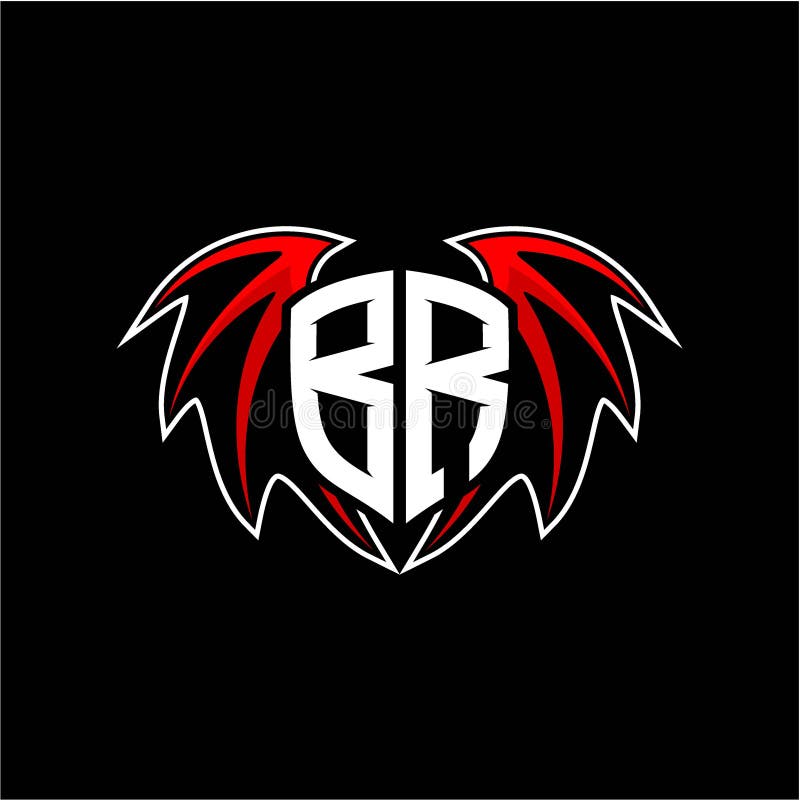 Letter B R Initial Vector Logo Template with a Minimalist Dragon Wing ...