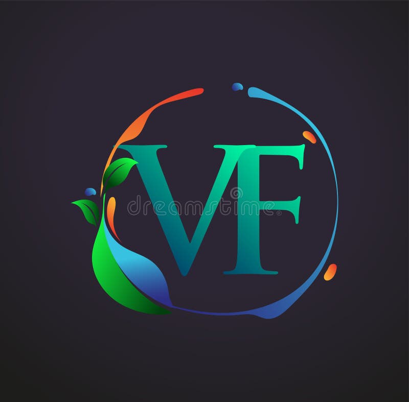 Initial Letter VF with Nature Elements Logo, Colorful Nature and ...