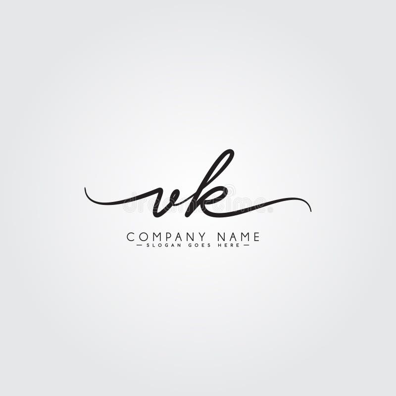 Initial Letter VK Logo - Hand Drawn Signature Logo Stock Vector ...