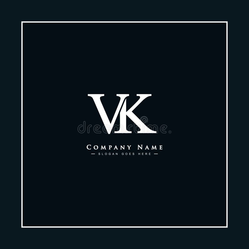 Initial Letter VK Logo - Minimal Monogram Logo Stock Vector ...