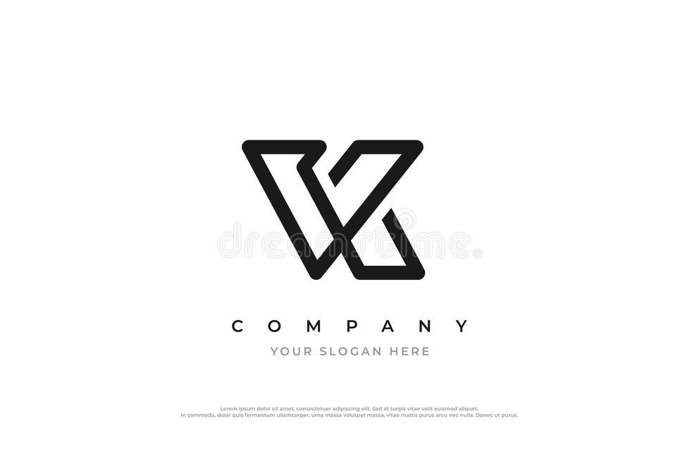 Initial Letter VK Monogram Logo Design Stock Vector - Illustration of ...