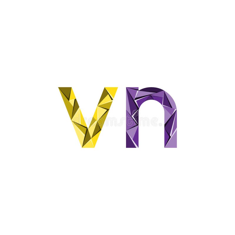 Initial Letter Vn Abstract Triangle Logo Vector Stock Vector ...