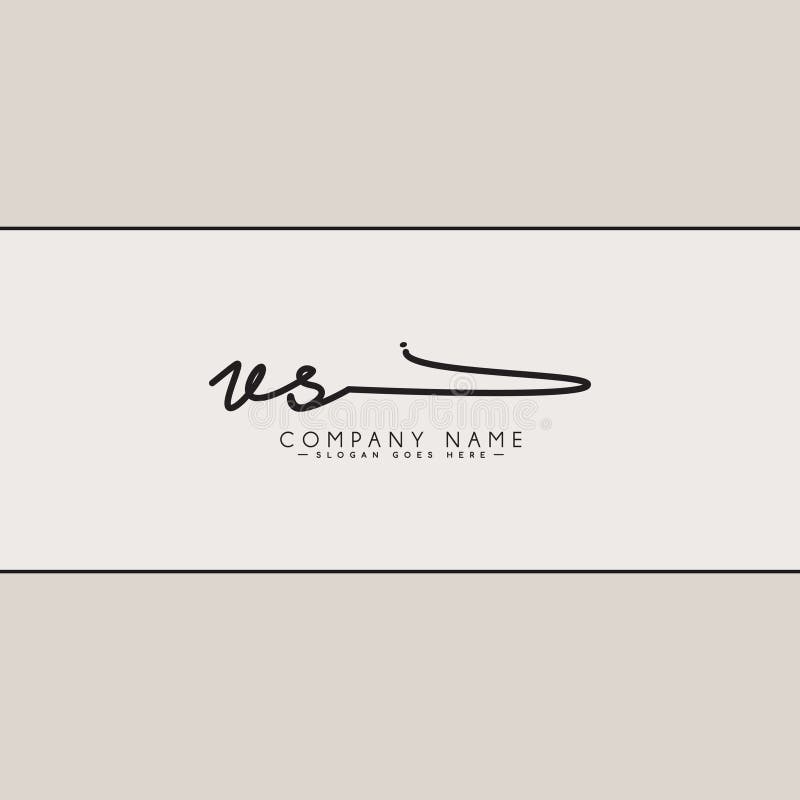 Initial Letter VS Logo - Handwritten Signature Style Logo Stock Vector ...