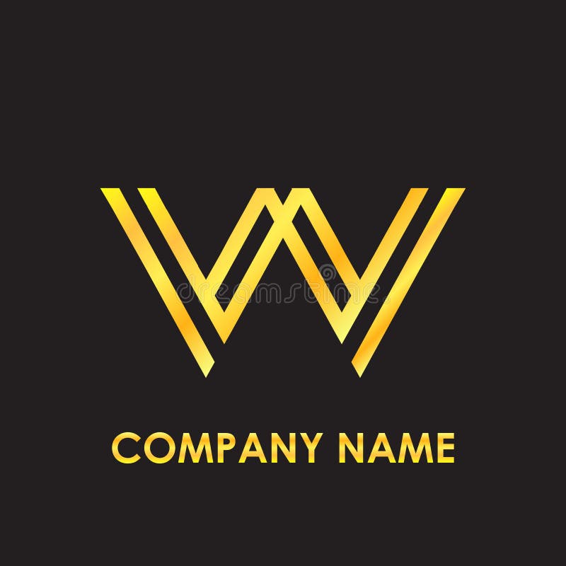 Initial Letter VV Elegant Gold Reflected Lowercase Logo Template in ...