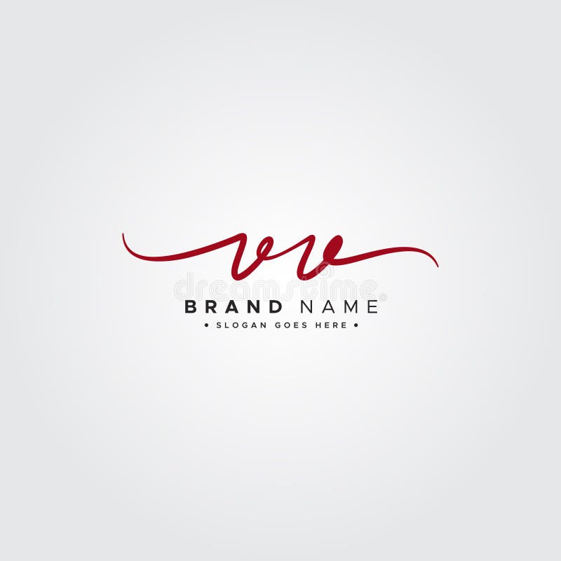 Initial Letter VV Logo - Handwritten Signature Style Logo Stock Vector ...