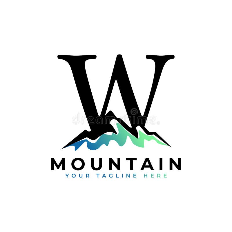Initial Letter W Mountain Logo. Explore Mountain Advanture Symbol ...