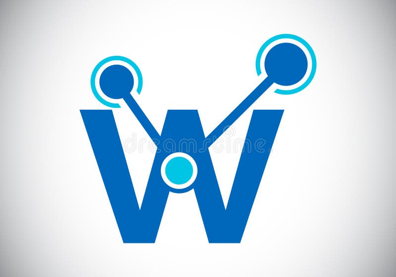 Initial Letter W with Technology Logo Sign Symbol. Suitable for ...