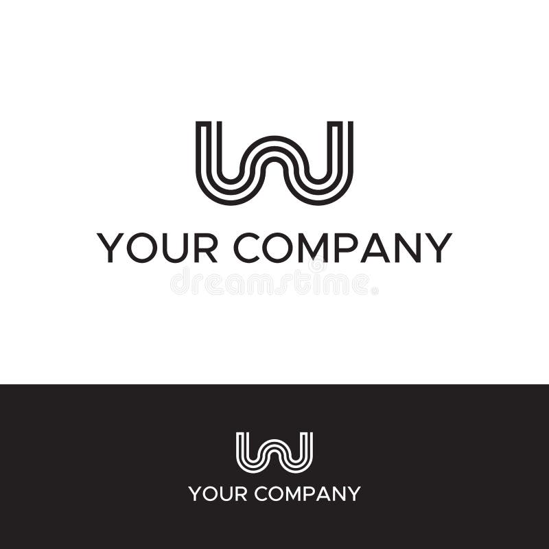 Initial Letter WA Logo Connection Blue Grey Color. Simple Modern ...