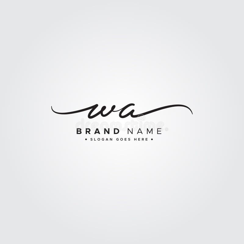 Initial Letter WA Logo - Handwritten Signature Logo Stock Vector ...
