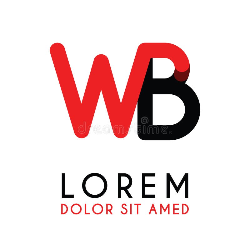 WB W B Black and White Lines Letter Logo Design. Stock Vector ...