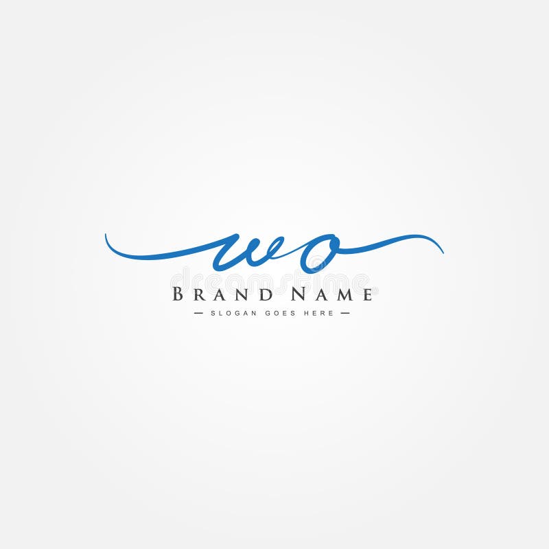 Initial Letter WO Logo - Hand Drawn Signature Style Logo Stock Vector ...