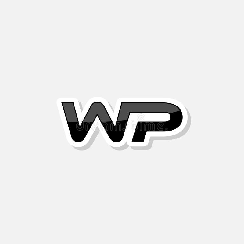 Initial Letter WP Logo Sticker Stock Vector - Illustration of word ...