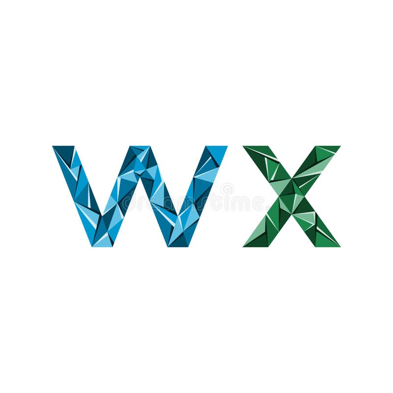 Initial Letter Wx Abstract Triangle Logo Vector Stock Vector ...