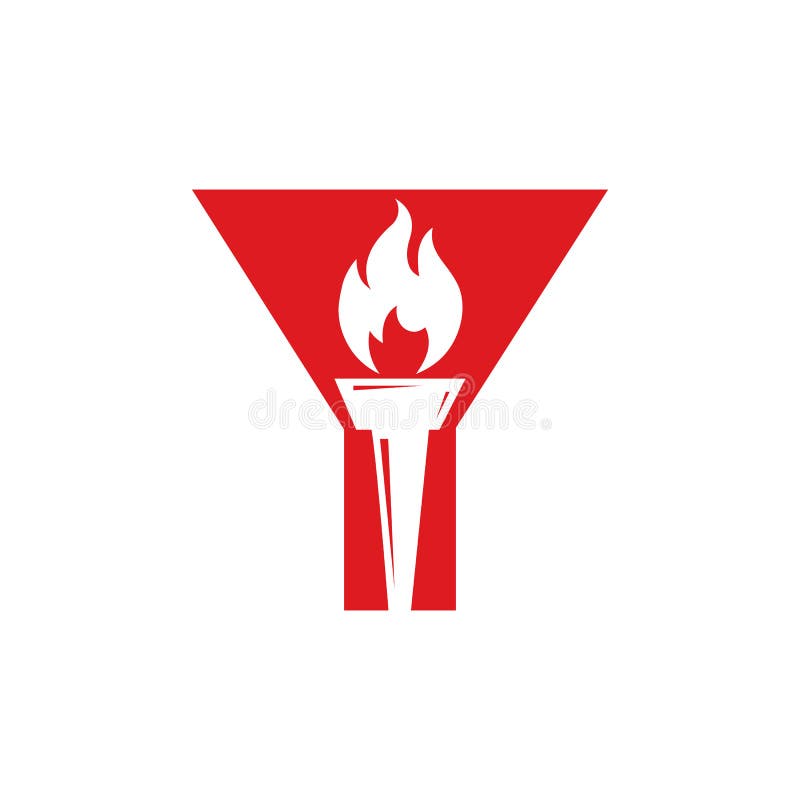 Initial Letter Y Fire Torch Concept with Fire and Torch Icon Vector ...