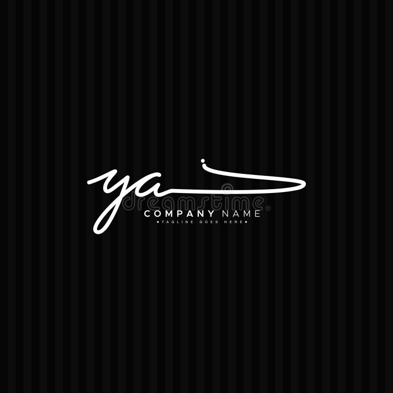 Initial Letter YA Logo - Handwritten Signature Logo Stock Vector ...