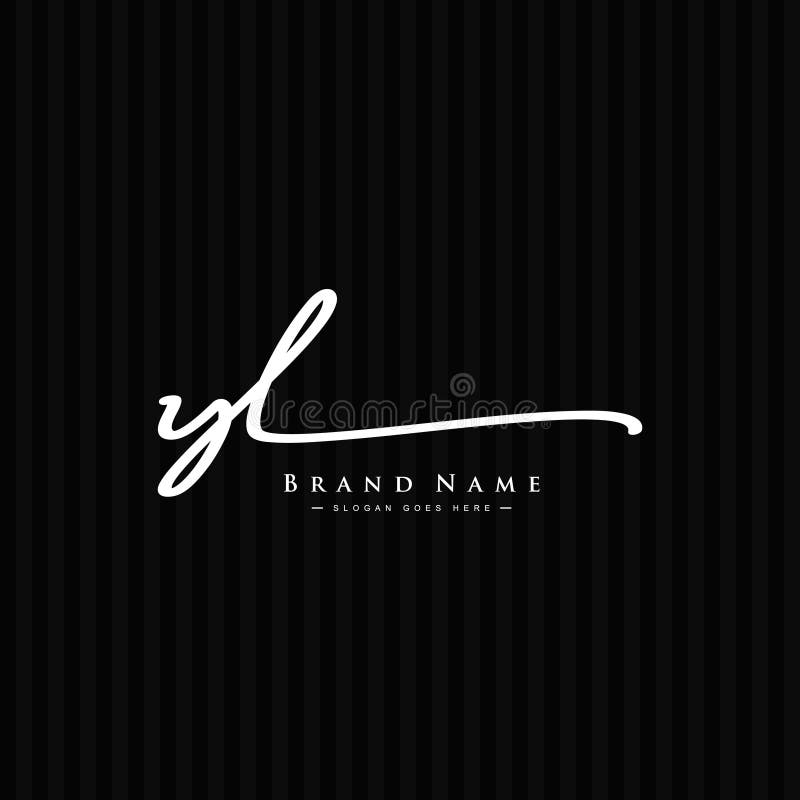 Initial Letter YL Logo - Hand Drawn Signature Style Logo Stock Vector ...