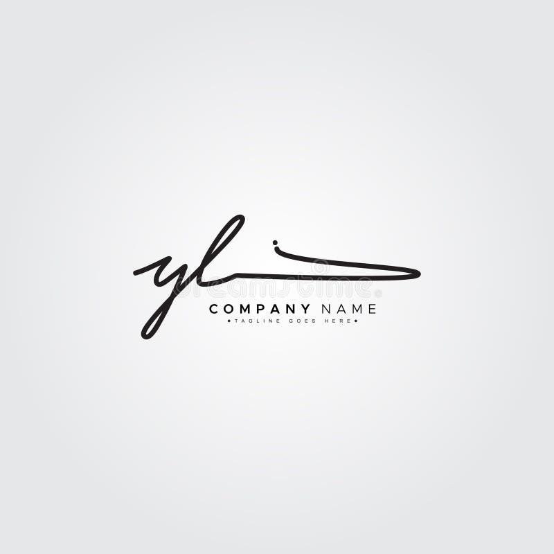 Initial Letter YL Logo - Handwritten Signature Logo Stock Vector ...
