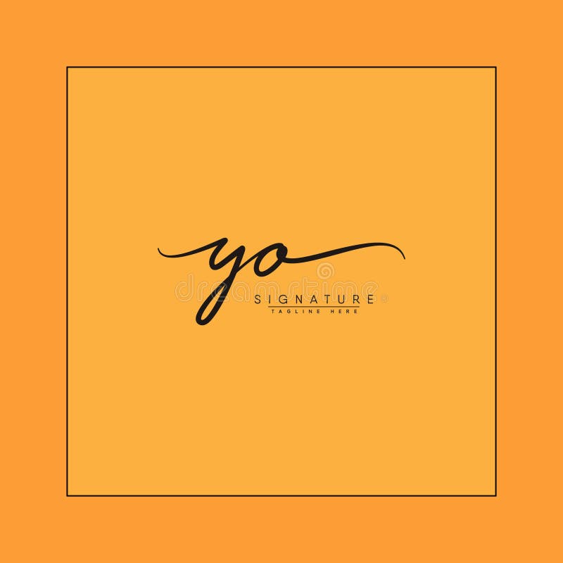 Initial Letter YO Logo - Hand Drawn Signature Logo Stock Vector ...