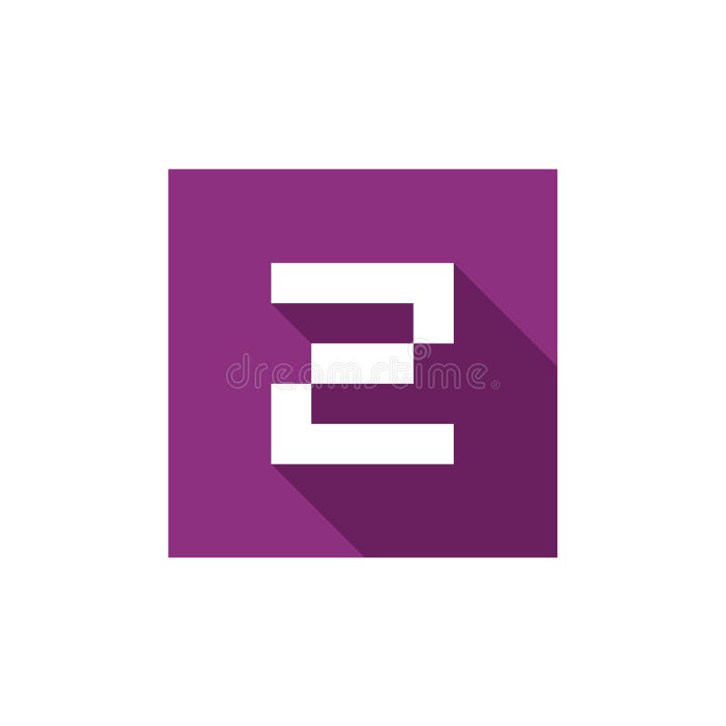 Initial Letter Z Logo Icon Design, Combined with Purple Square, Flat ...