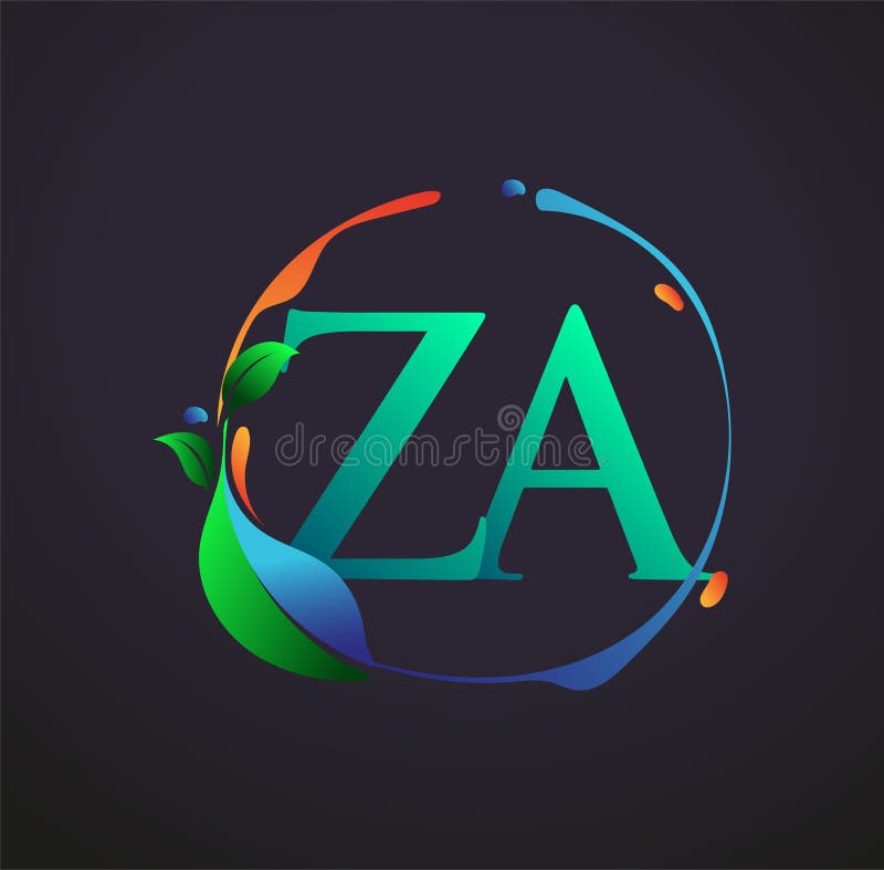 Initial Letter ZA with Nature Elements Logo, Colorful Nature and ...