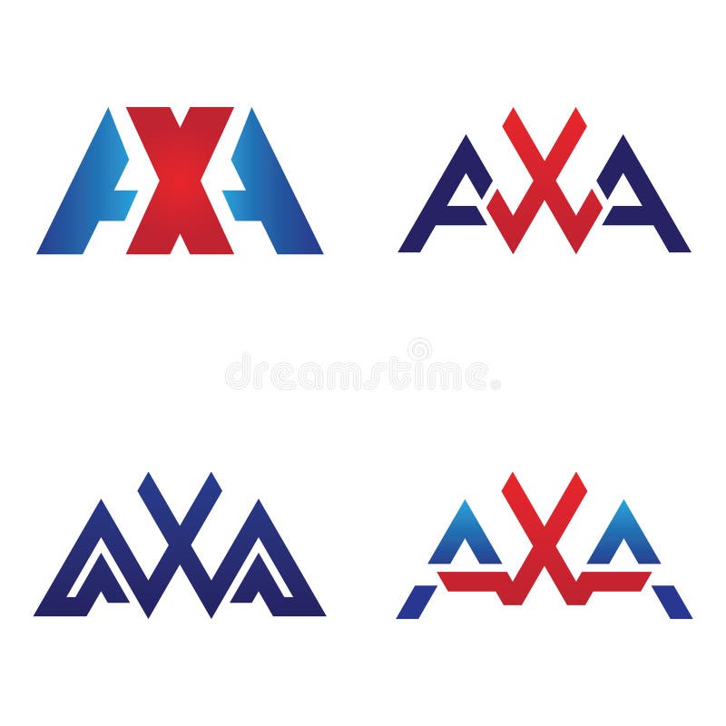Initial Letters AXA Logo Design Vector Template Stock Vector ...