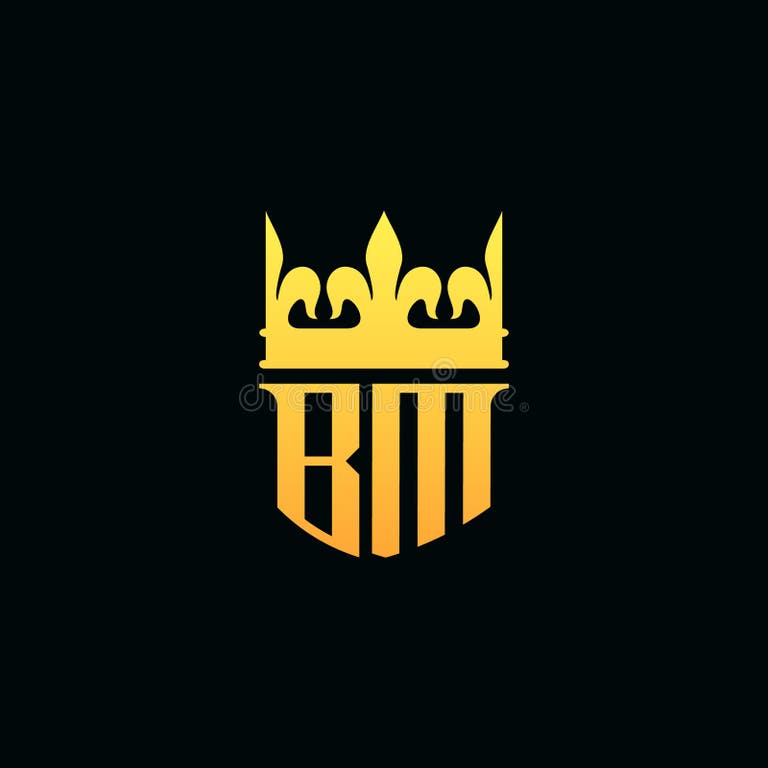 Initial Letters BM Logo Monogram Emblem Style with Crown Stock Vector ...