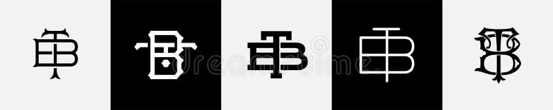 Initial Letters BT Monogram Logo Design Bundle Stock Vector ...