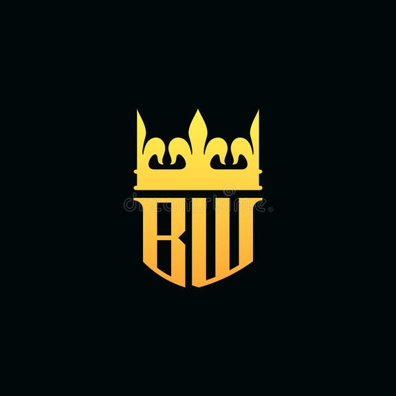 Initial Letters BW Logo Monogram Emblem Style with Crown Stock Vector ...