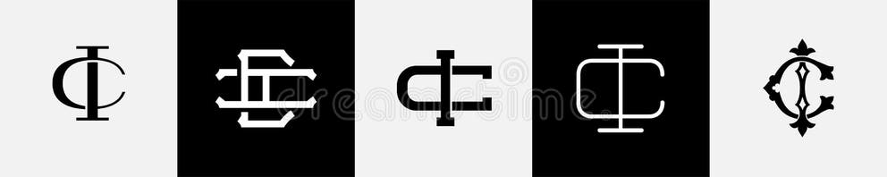 Initial Letters CI Monogram Logo Design Bundle Stock Vector ...
