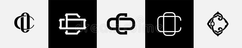 Initial Letters CO Monogram Logo Design Bundle Stock Vector ...