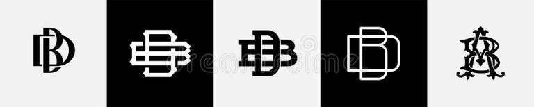 Initial Letters DB Monogram Logo Design Bundle Stock Vector ...