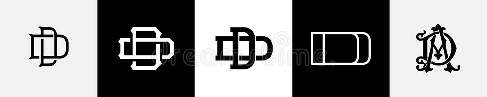 Initial Letters DD Monogram Logo Design Bundle Stock Vector - Illustration of decorative ...