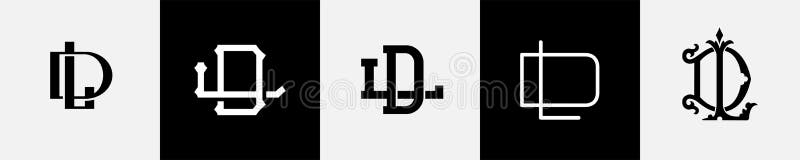 Initial Letters DL Monogram Logo Design Bundle Stock Vector - Illustration of symbol, design ...