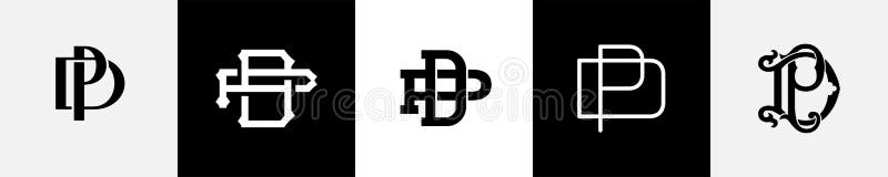Initial Letters DP Monogram Logo Design Bundle Stock Vector ...